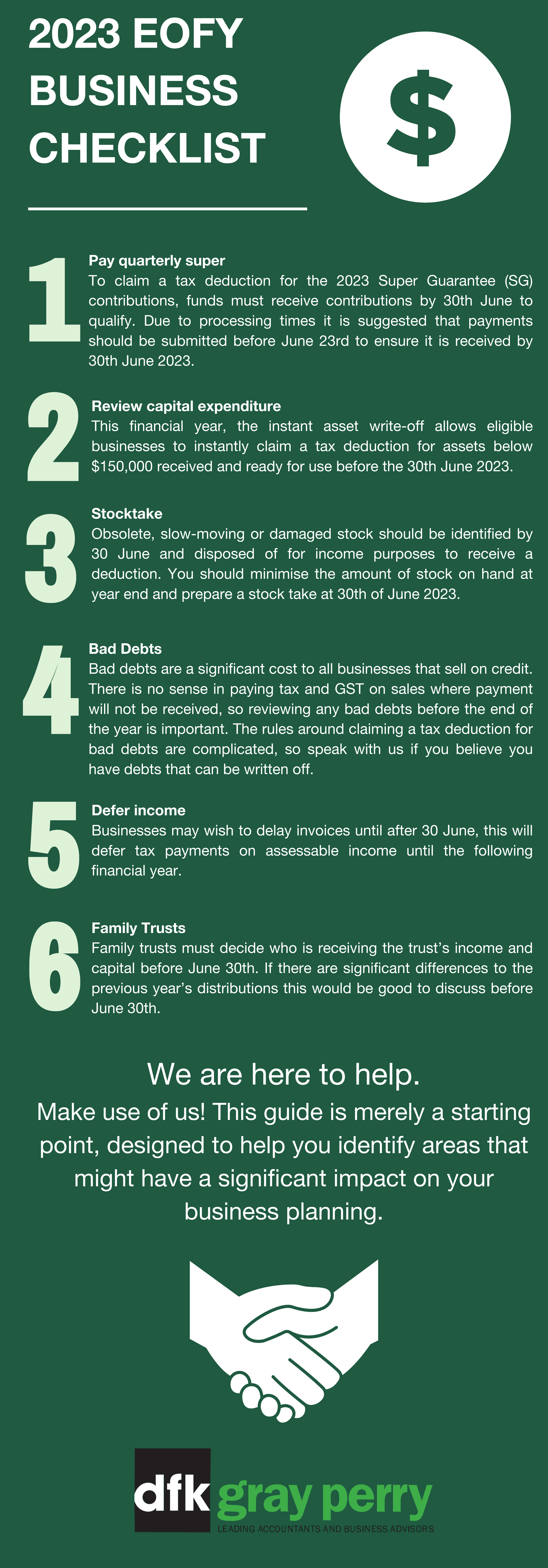 2023 EOFY BUSINESS CHECKLIST - DFK Gray Perry Adelaide